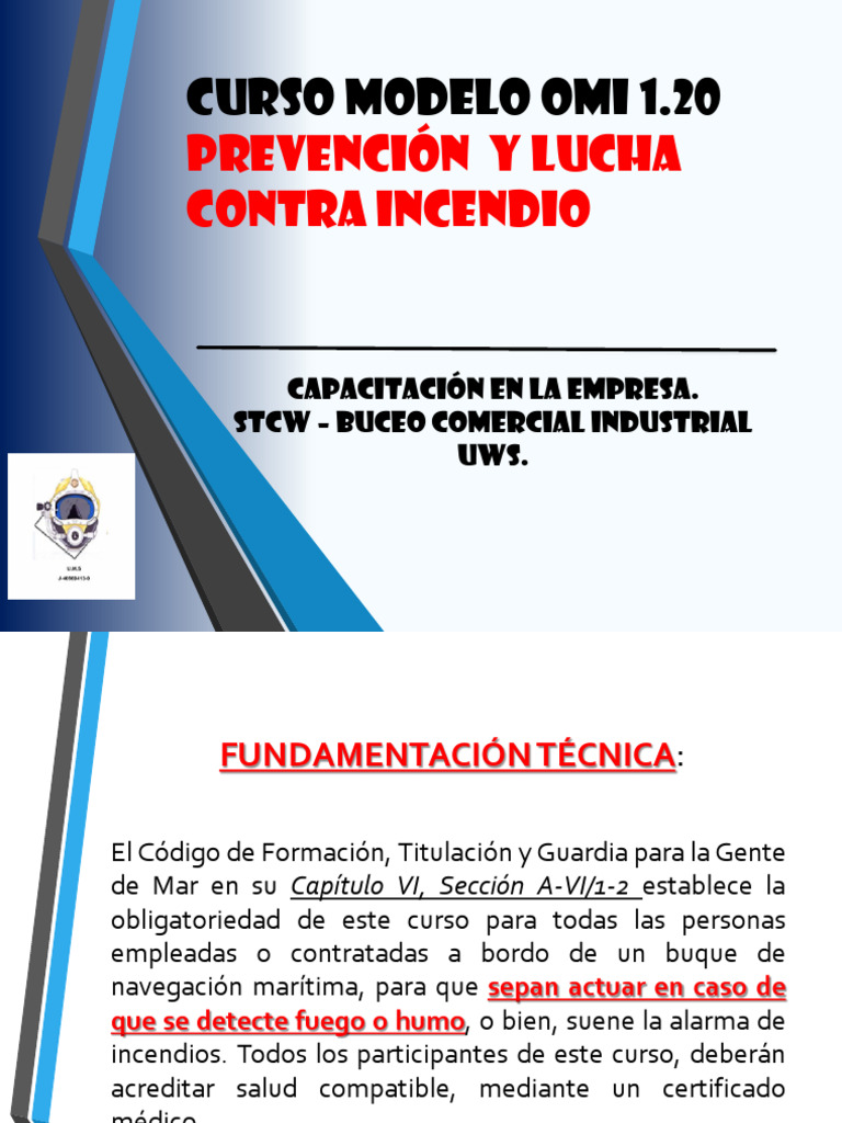 Curso Modelo Omi 1.20: Prevención Y Lucha Contra Incendio | PDF | Combustión | Incendios