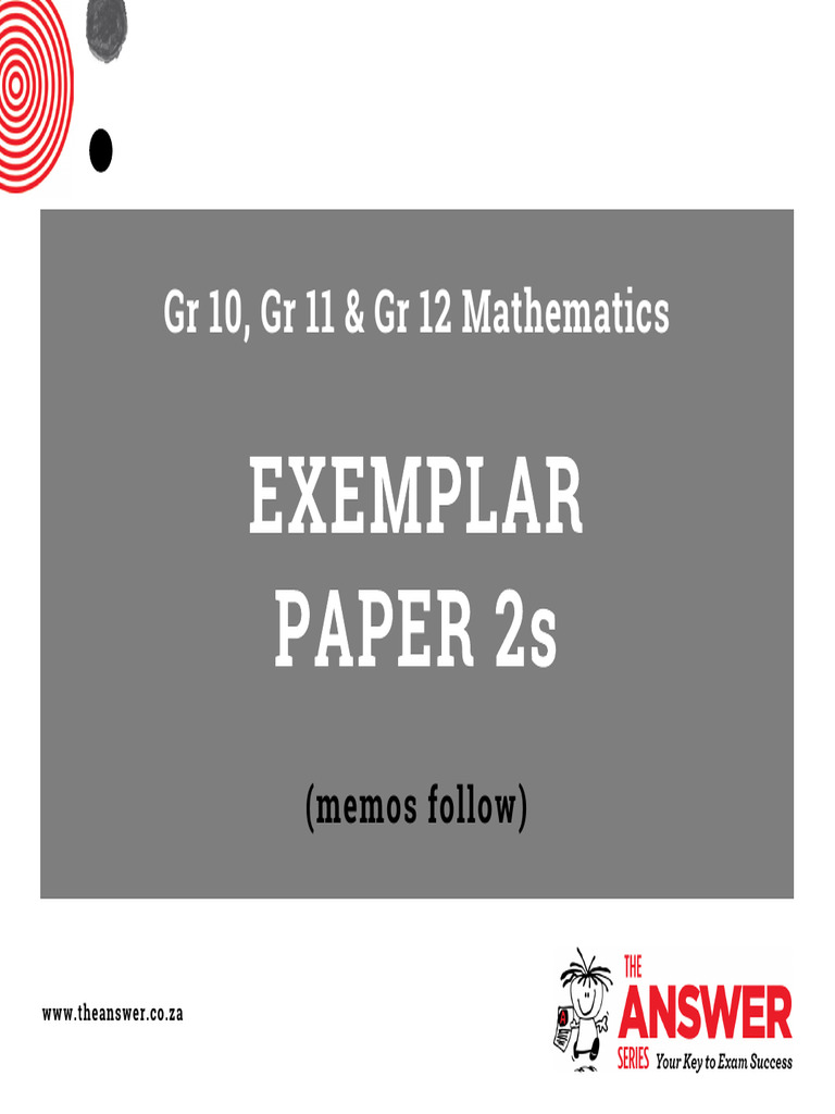 GR 10 12 Exemplar Question Memos For Paper 2 | PDF | Mathematics