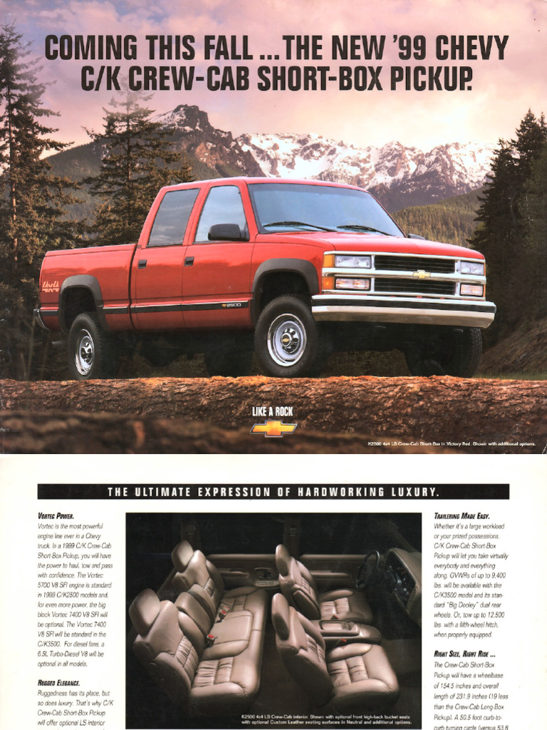 1999 Chevrolet CK Crew Cab Card | PDF