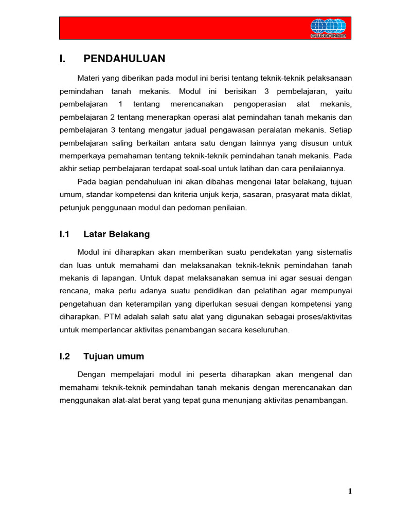 Pemindahan Tanah Mekanis | PDF