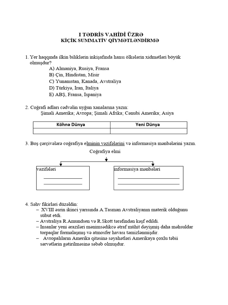 Cografiya 7 Ci Sinif KSQ 123456789 1 | PDF