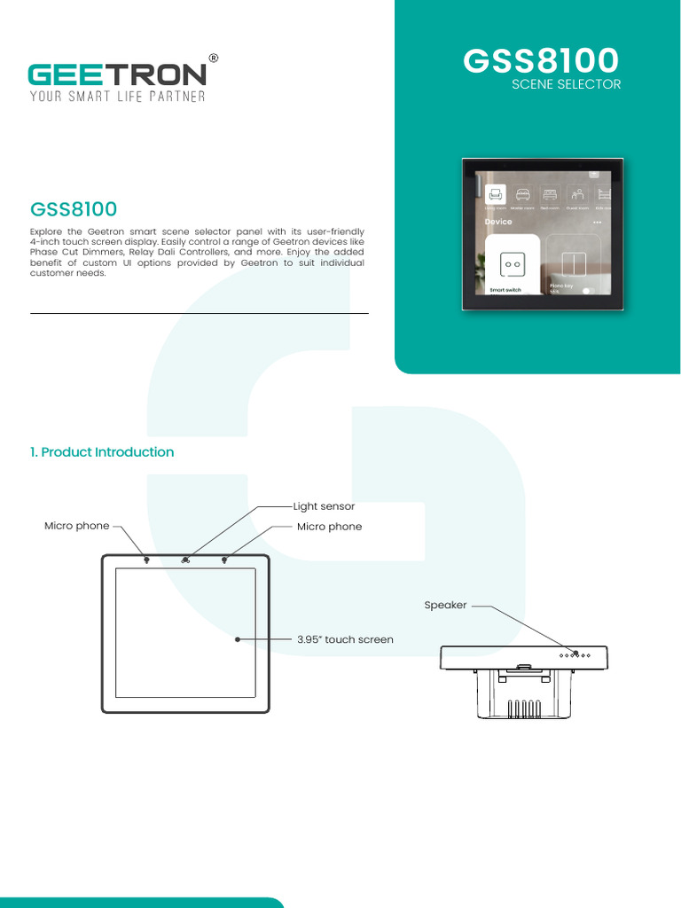 Scene Selector GSS8100 GEETRON | PDF | Bluetooth | Touchscreen