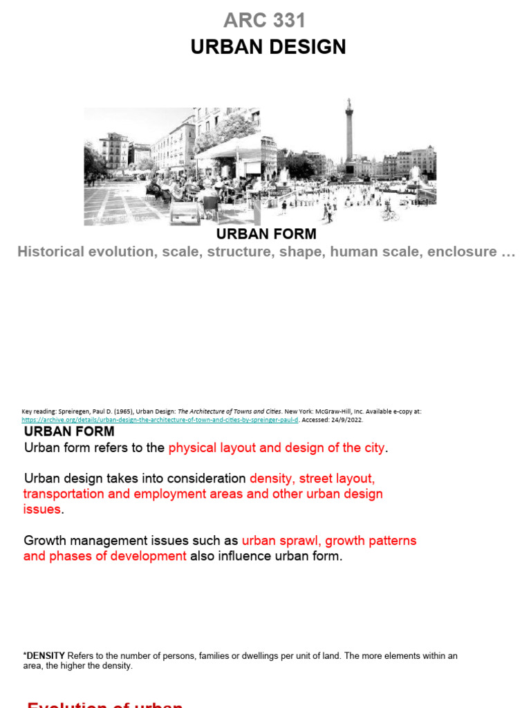 ARC 331 - 05 Scale & Urban Form | PDF | Urban Design