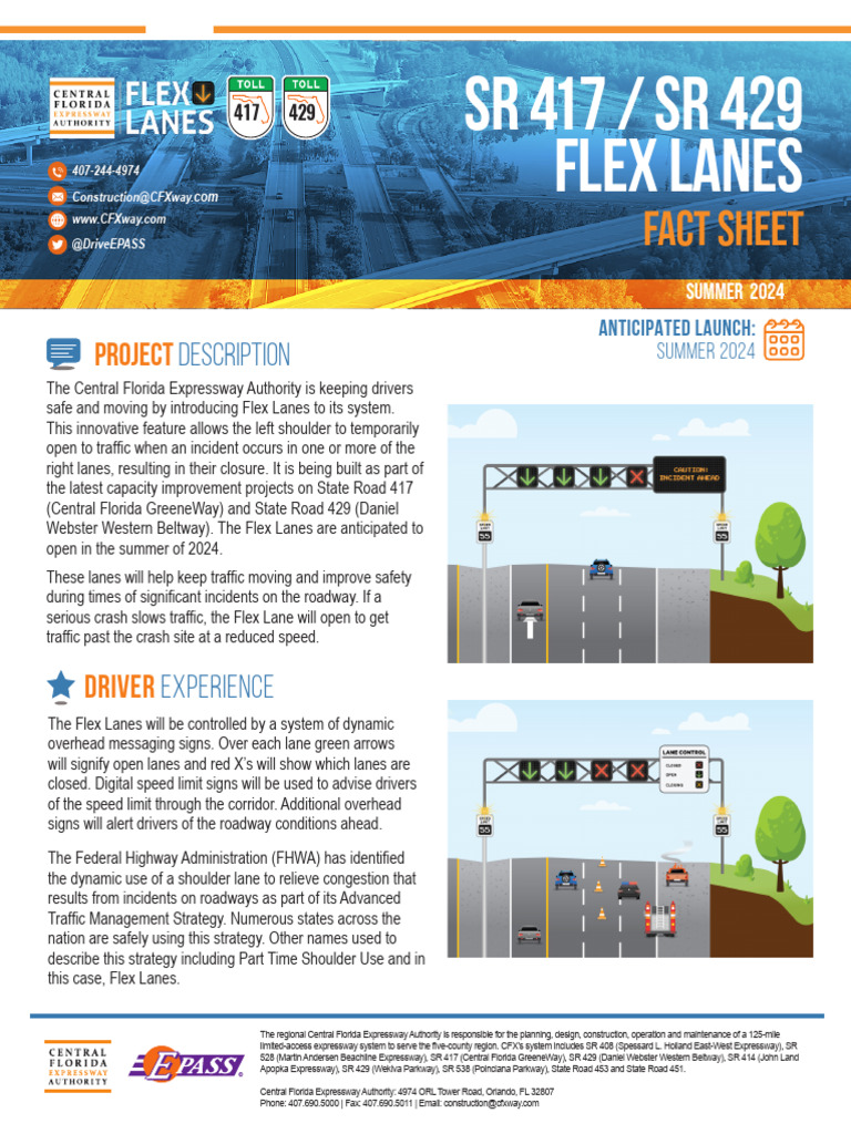 Flex Lanes Fact Sheet 2024 | PDF | Traffic | Transport Safety
