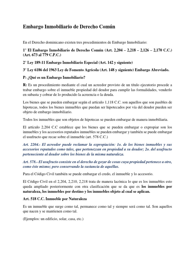 Repaso Sobre El Embargo Inmobiliario. | PDF | Ley de hipotecas | Subasta