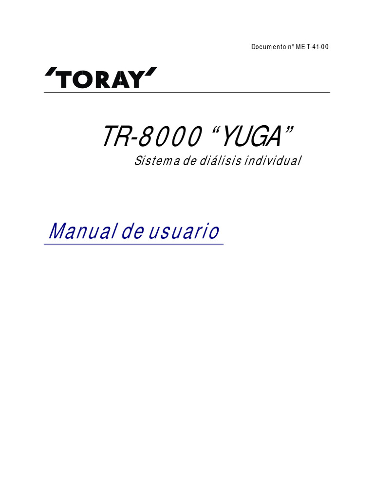 Manual Usuario Toray TR-8000 | PDF | Agua | Quemar