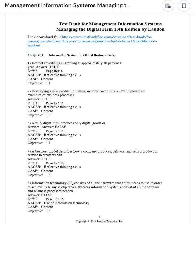 CHP 1 - Information Systems in Global Business Today | PDF ...