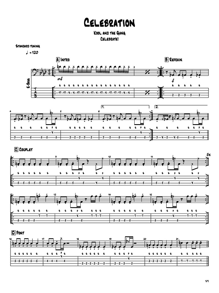 Celebration Bass Sheet Music | PDF