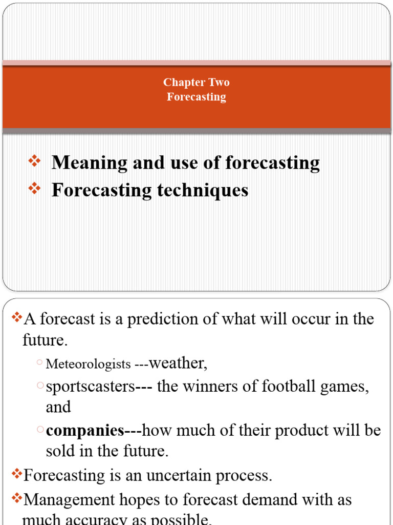 Chapter Two. Forecasting | PDF | Forecasting | Supply Chain Management