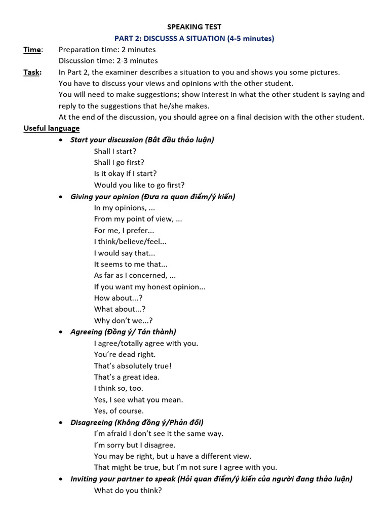 Speaking Test Part 2: Discussing Situations | PDF | Career & Growth | Art