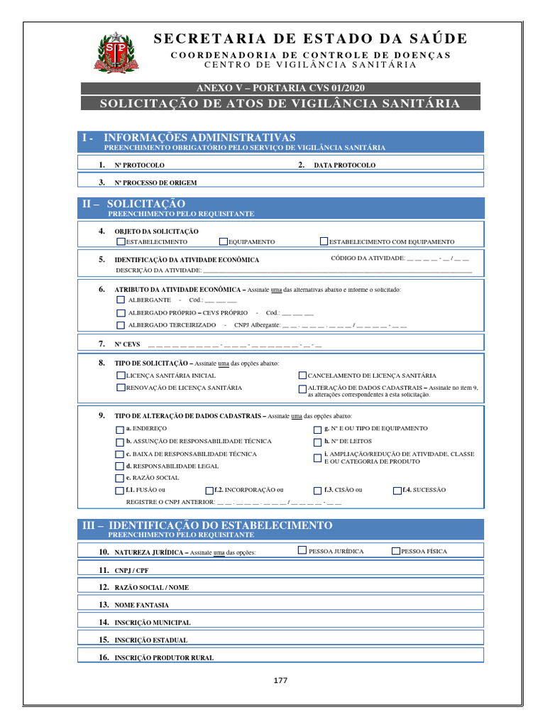 Formulário Atos de Vigilância Sanitaria | PDF