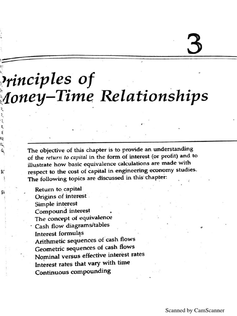 Engineering Economics, Principles of Money_time relationships, chapter 3 | PDF