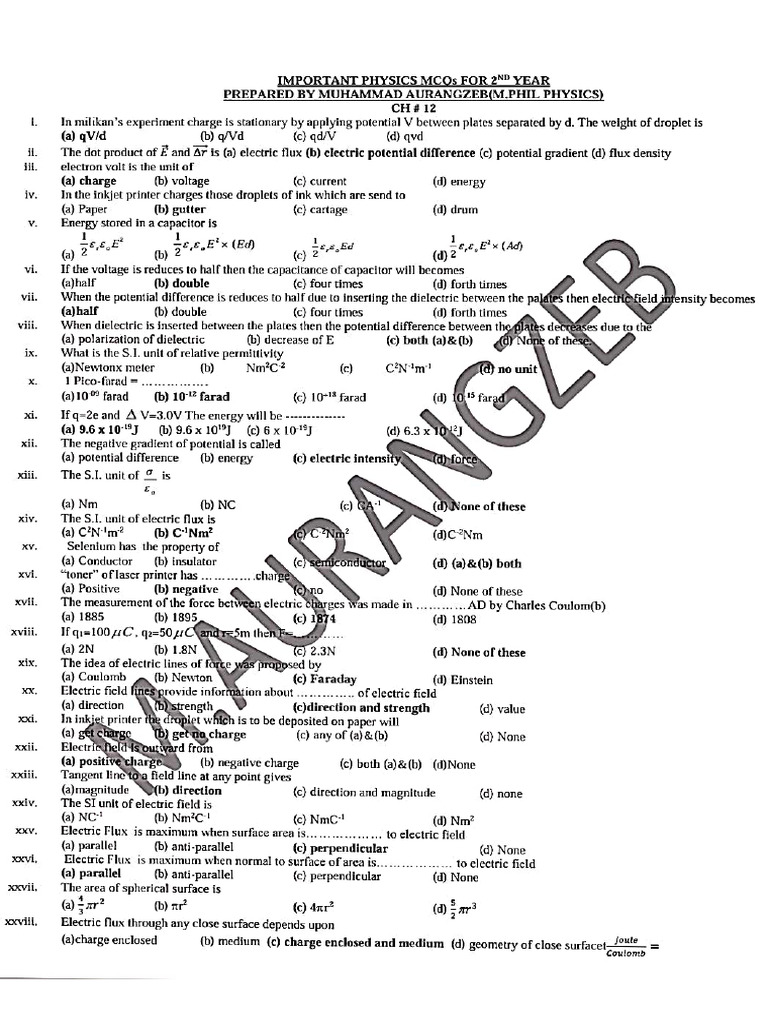 Important Mcqs | PDF