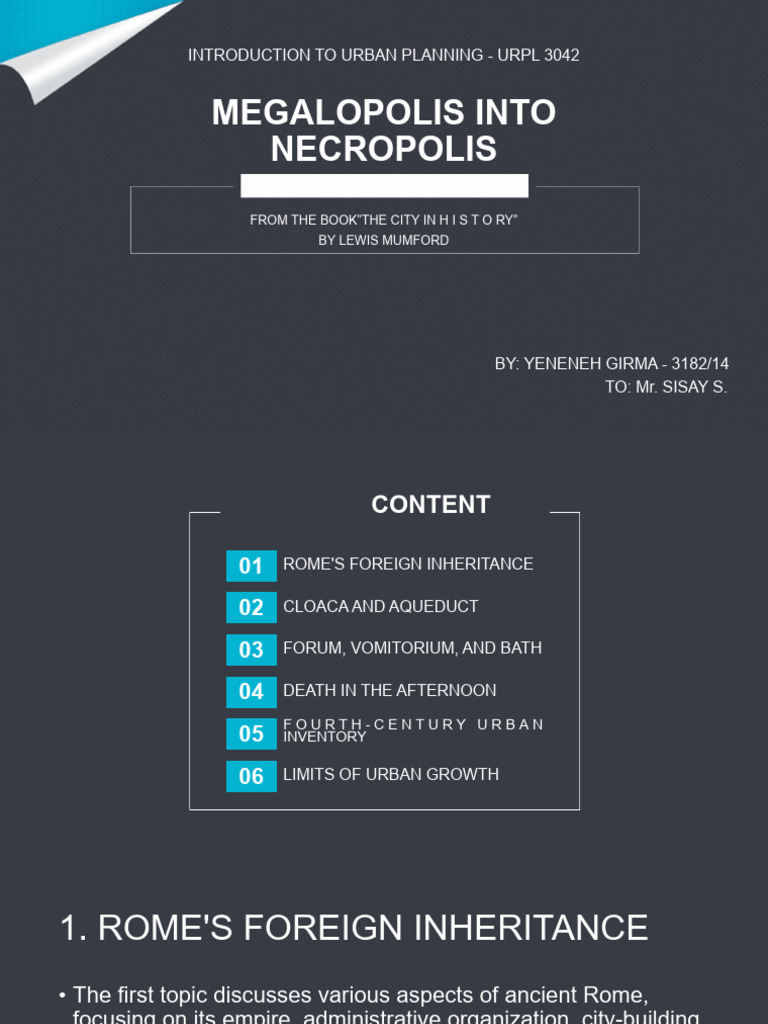 MEGALOPOLIS INTO NECROPOLIS | PDF | Roman Empire | Ancient Rome