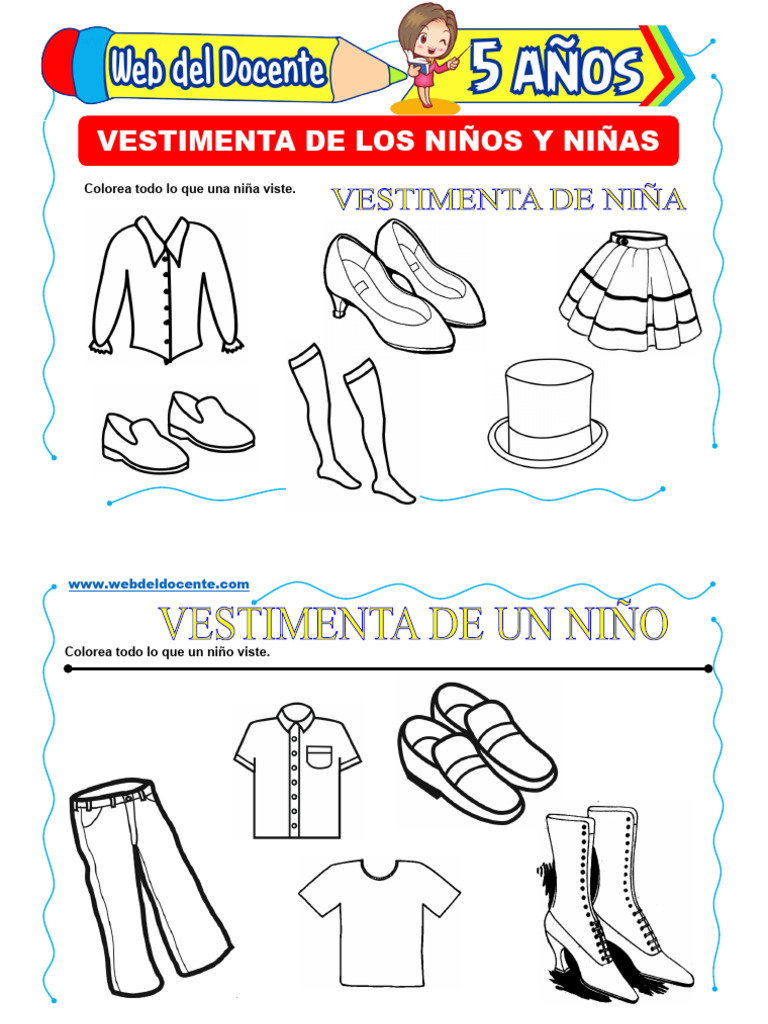 Colorea la Ropa de Niños y Niñas | PDF