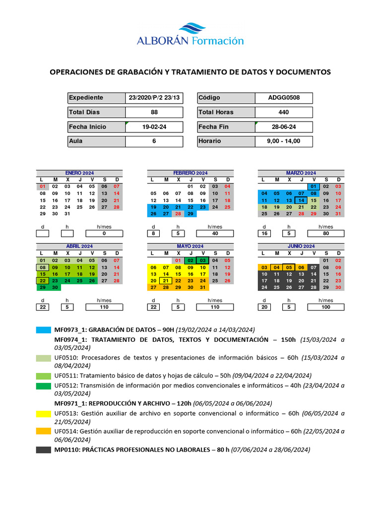 Calendario ADGG0508 ED2 | PDF | Informática