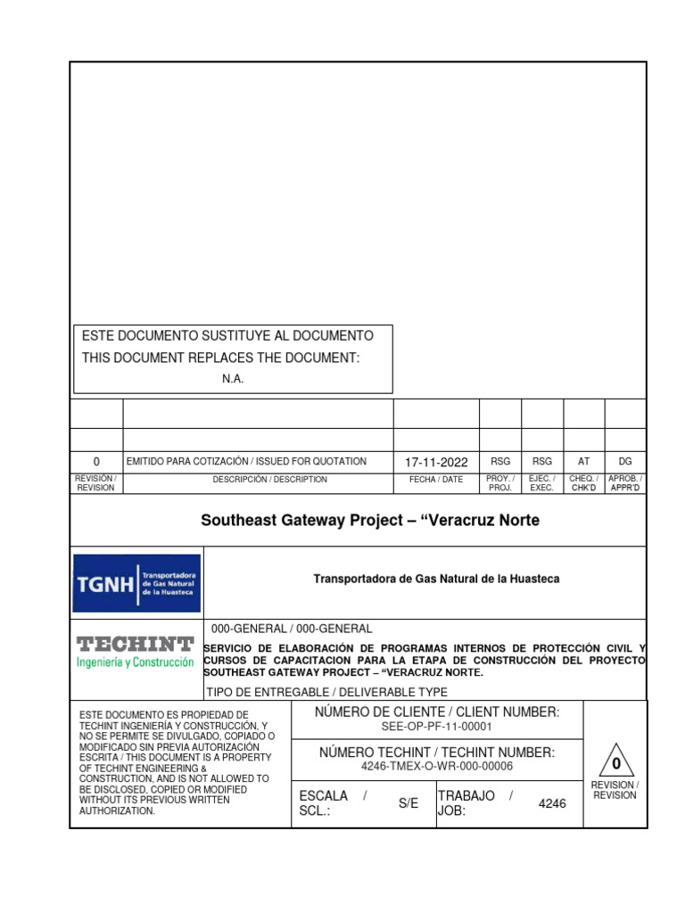 4246-TMEX-O-WR-000-00006 Programas Internos de Proteccion Civil Rev. 0 | PDF | Defensa Civil ...
