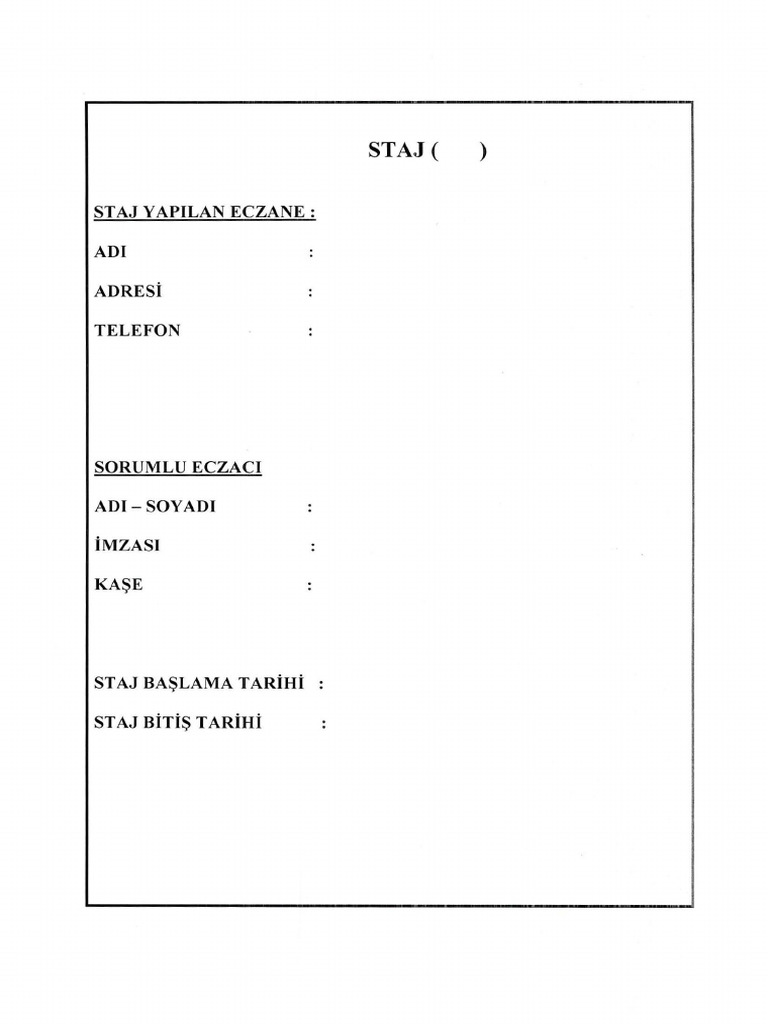 Staj 4 Defter Yapragi A1dc32df4340926f | PDF