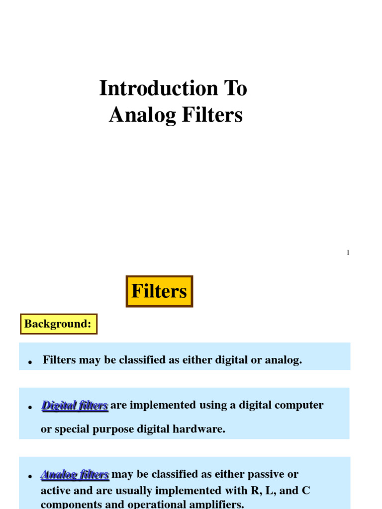 Chapter_3(Filter) | PDF | Electronic Filter | Control Theory