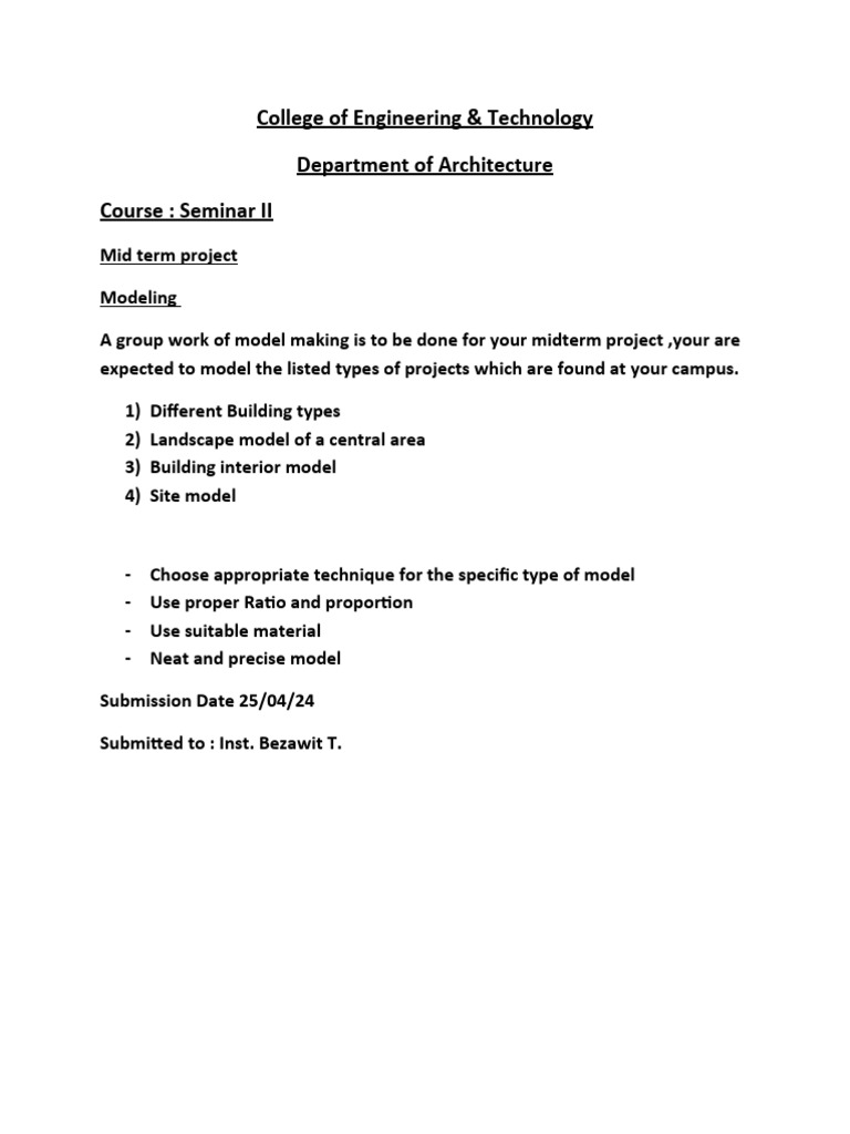 Midterm Project: Model Making Guide | PDF