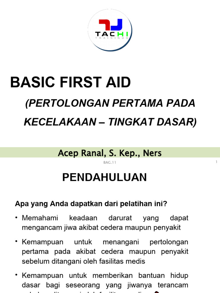 11 - Dasar P3K Dan CPR Tachi Trainindo - Acep Ranal | PDF