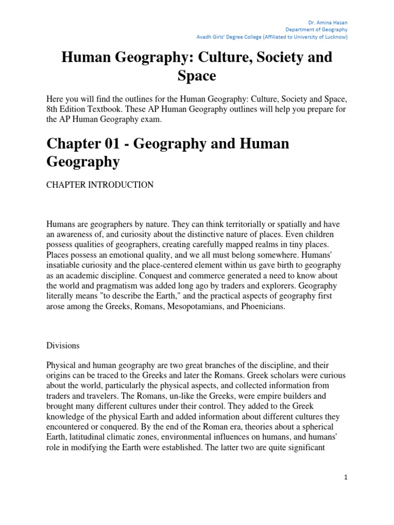 AP Human Geography Guide | PDF | Geography | Human