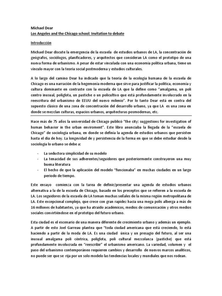 Michael Dear | Descargar gratis PDF | Ciudad | Urbanismo