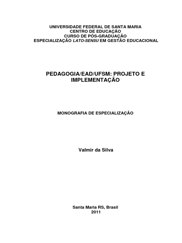 Pedagogia Ead Pdf Educação à Distância Pedagogia