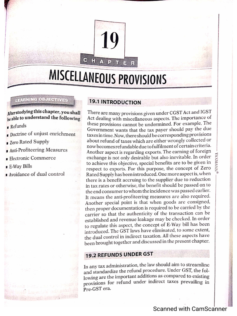 ch 19, 20, 21 - Miscellaneous provisions, basic concepts of customs law, types of customs duty | PDF
