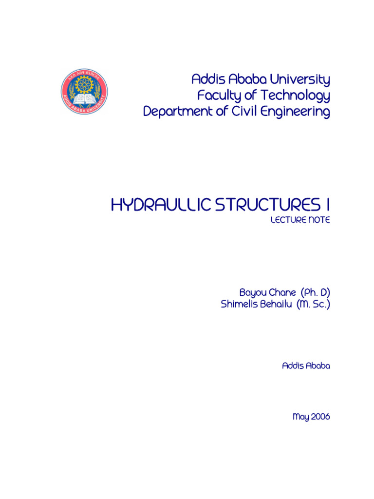 Hydraulic Structures Course Guide | PDF | Dam | Spillway
