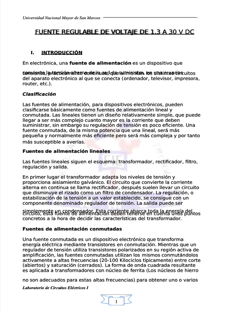 PDF Proyecto Final Fuente Regulable - Compress | PDF | Electricidad | Ingenieria Eléctrica
