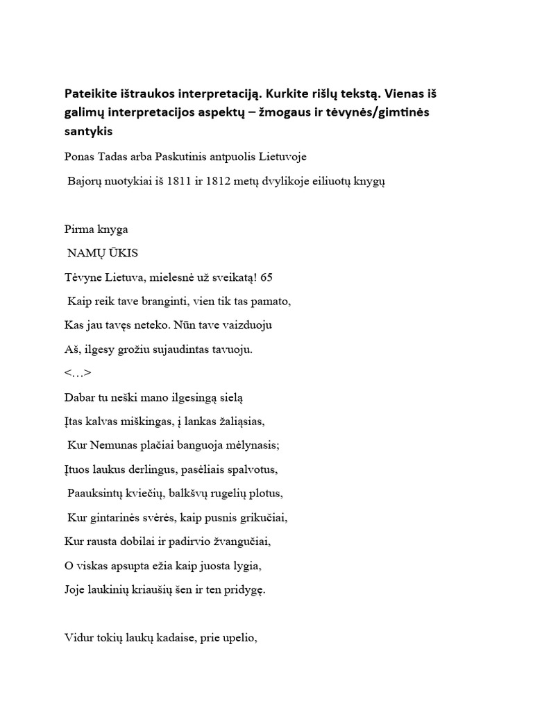 Ponas Tadas Arba Paskutinis Antpuolis Lietuvoje | PDF