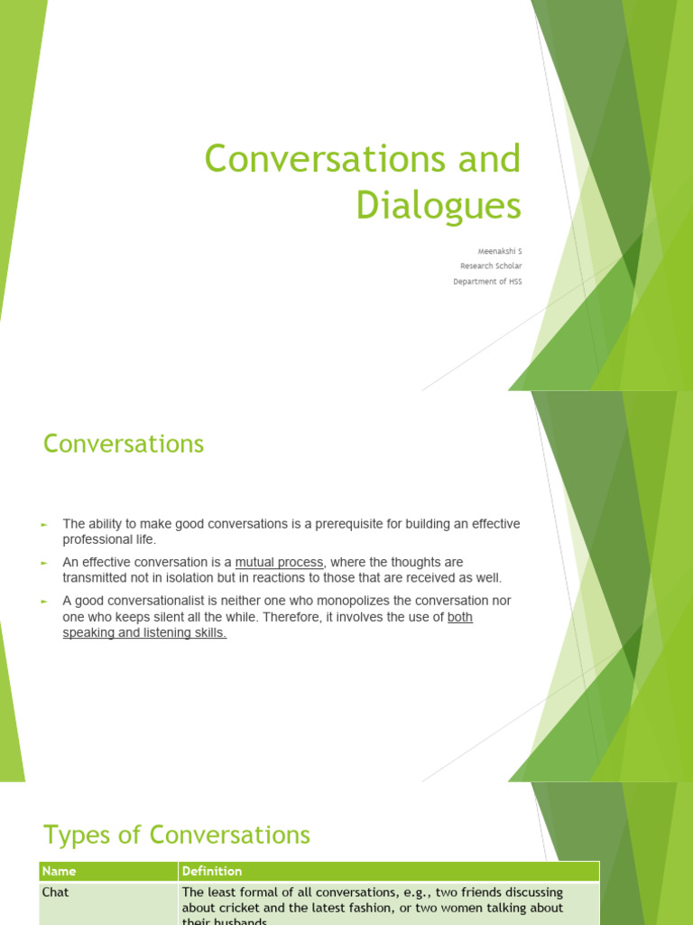 Conversations and Dialogues | PDF | Conversation
