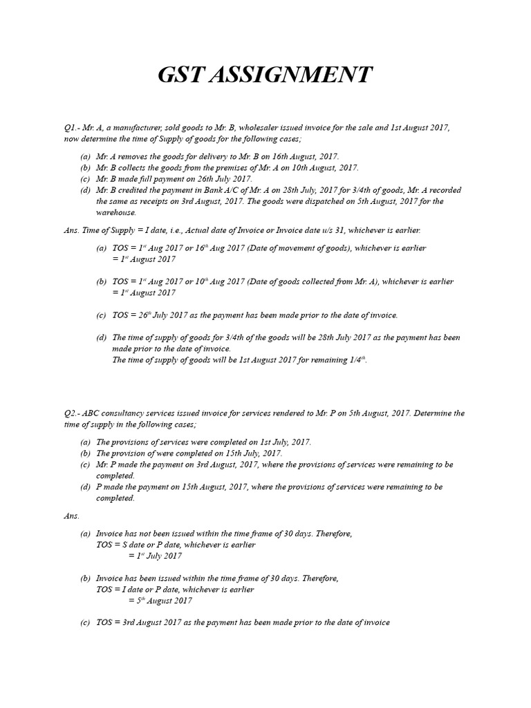 GST Assignment | PDF | Insurance | Life Insurance