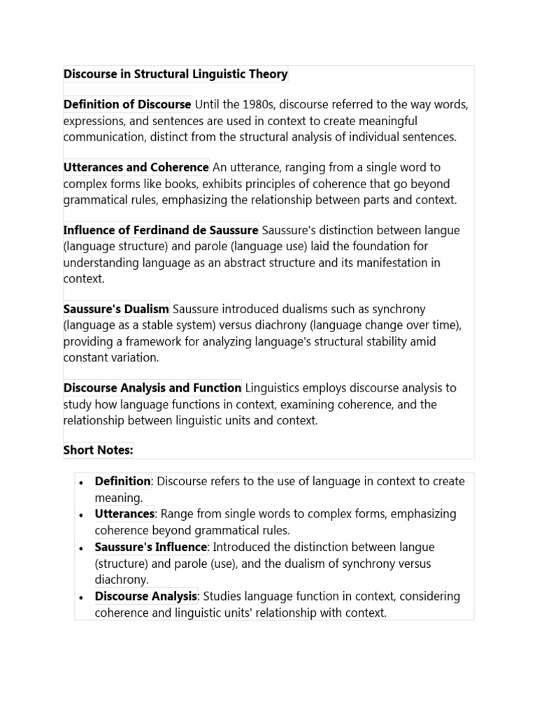 Discourse Analysis Definition | PDF | Discourse | Linguistics