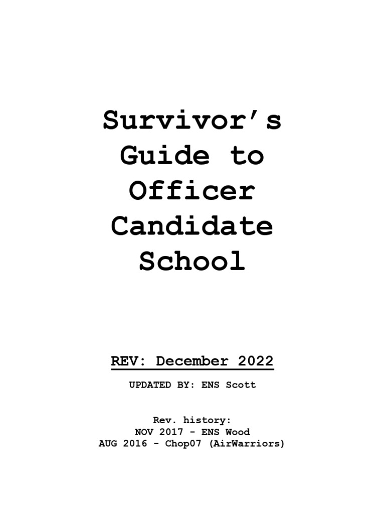 OCS Survivors Guide (DEC 2022) | PDF | Drill Instructor | Sergeant