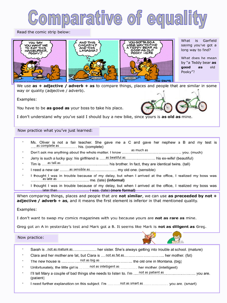 Comparative of Equality | PDF