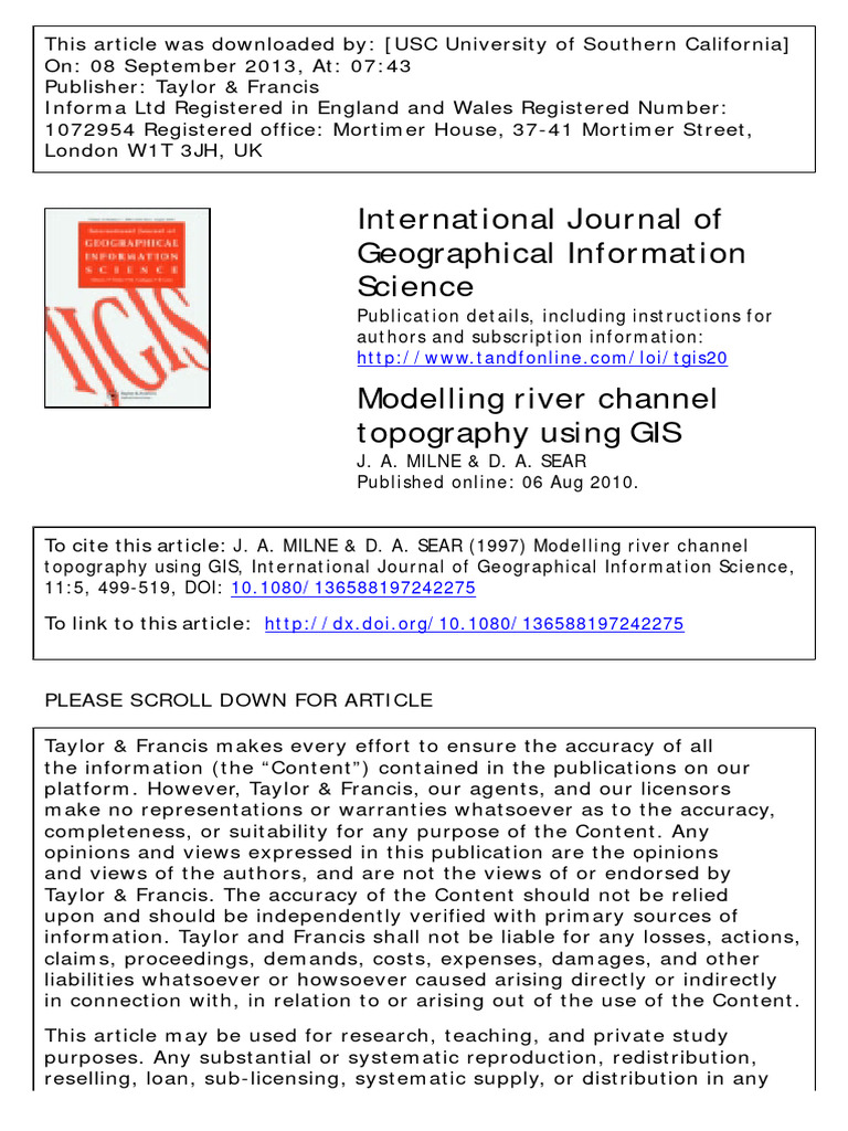 Modelling River Channel Topography Using GIS | PDF | Topography | Geographic Information System