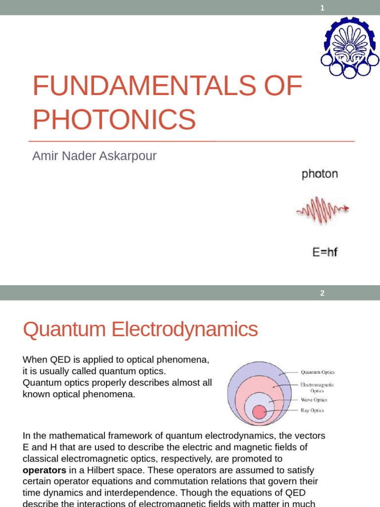 Ch13 - Photon Optics | PDF | Photon | Quantum Electrodynamics