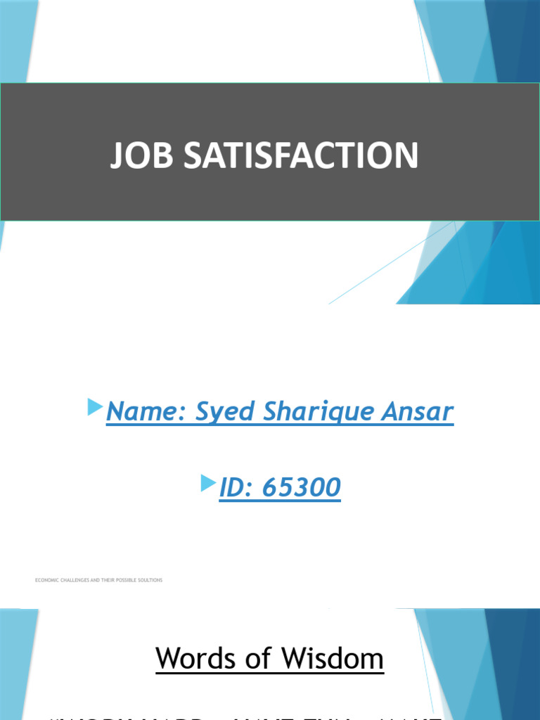 Job Satisfaction | PDF