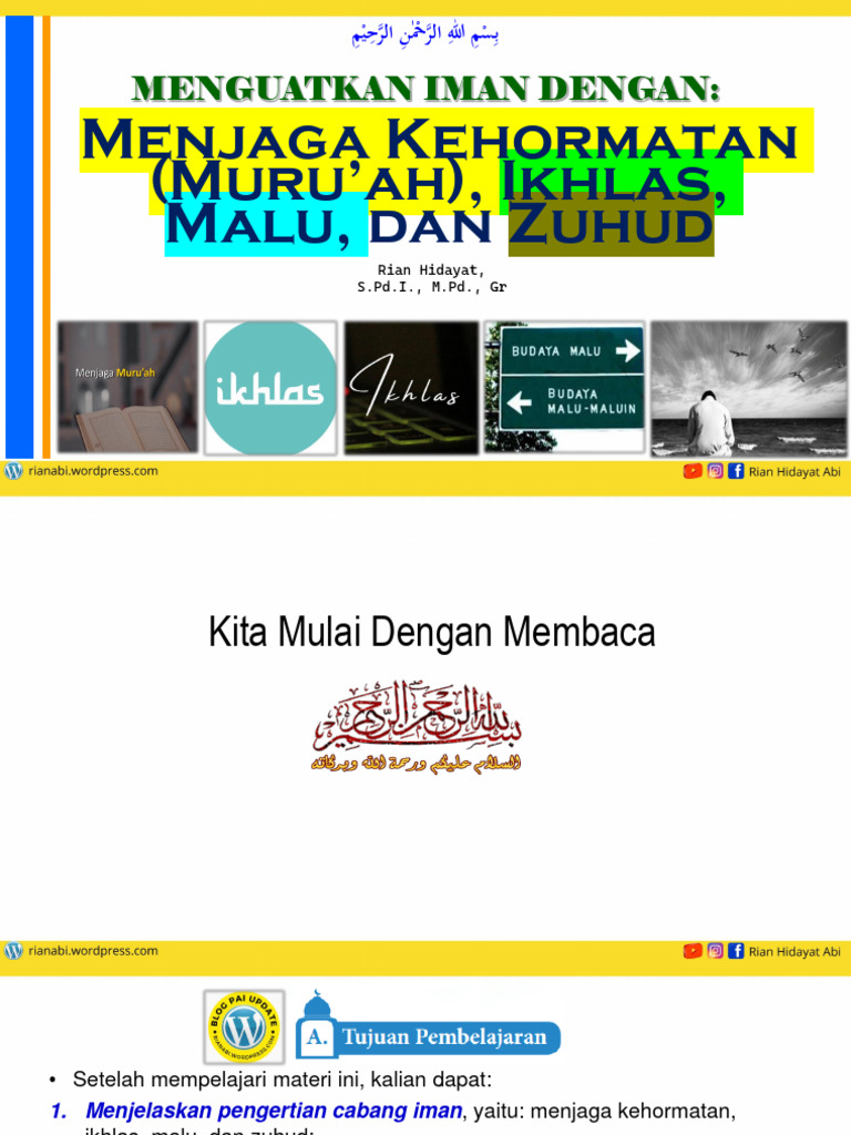 Bab 7 Muruah Ikhlas Malu Dan Zuhud | PDF