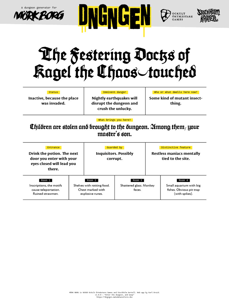 DNGNGEN - The Festering Docks of Kagel The Chaos-Touched | PDF