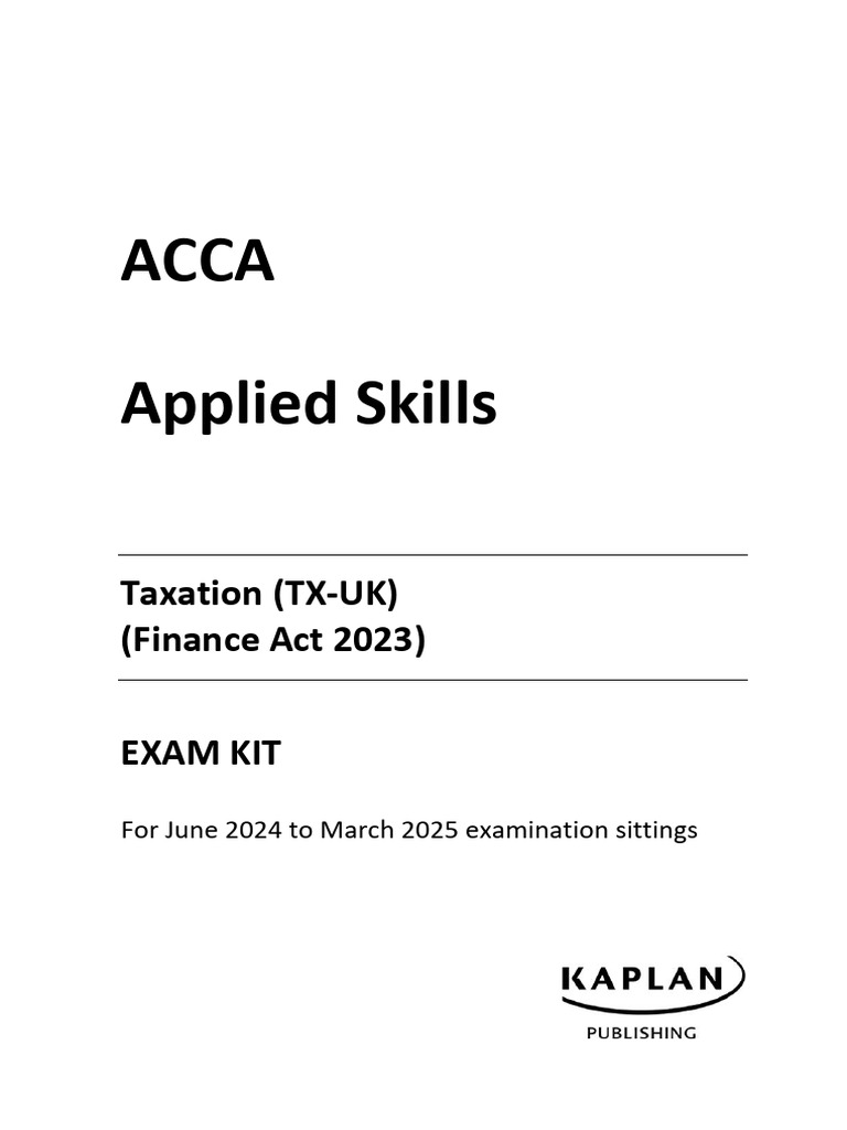 look-inside-exam-kit-acca-taxation | PDF | Taxes | Income