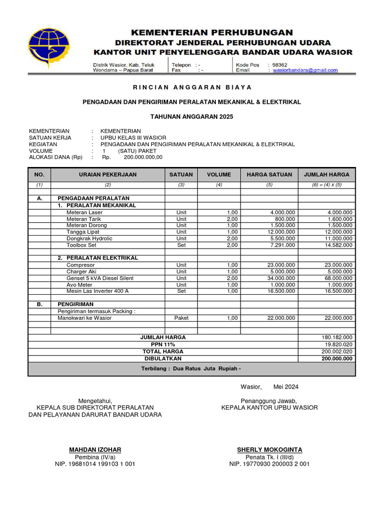 Rincian Anggaran Peralatan 2025 | PDF | Griya & Taman | Teknologi ...