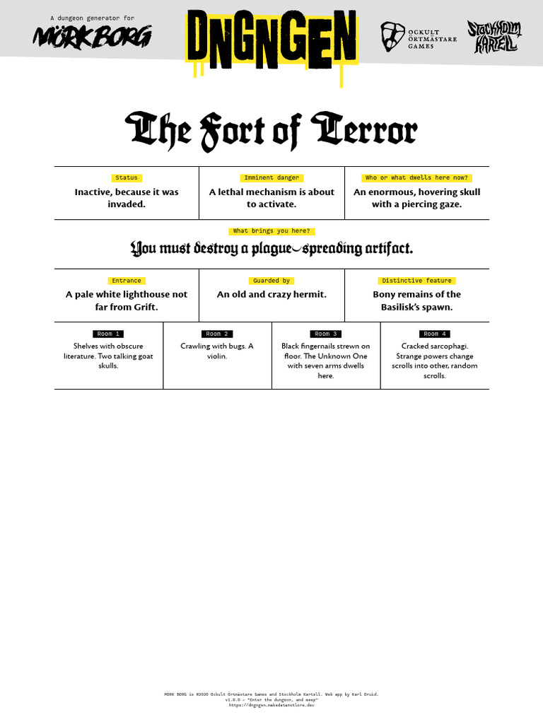 DNGNGEN - The Fort of Terror | PDF