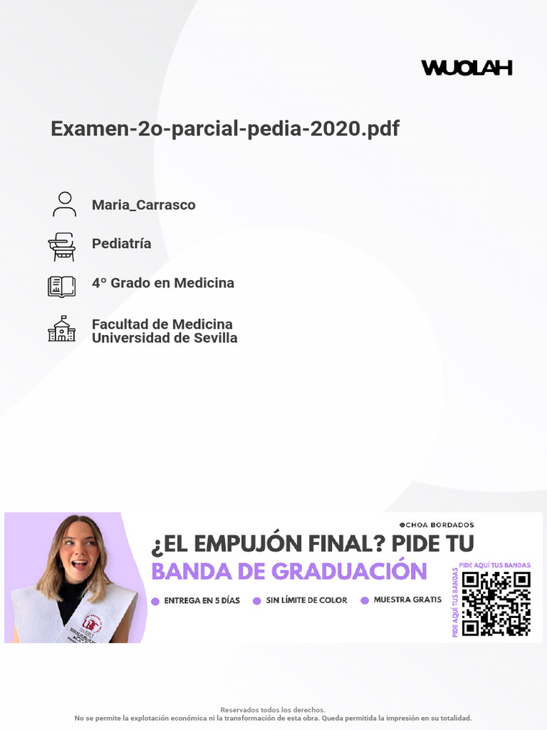 Examen 2o Parcial Pedia 2020 | PDF | Diarrea | Vacunas