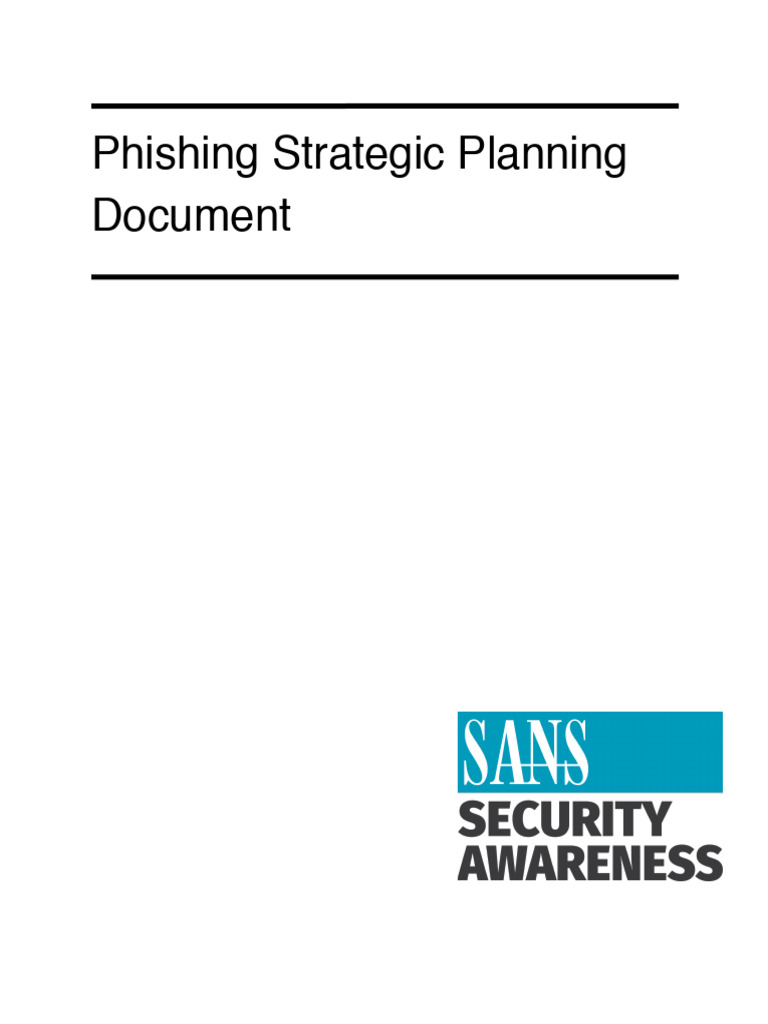 08 Phishing StrategicPlanningGuide Ver2 | PDF | Phishing | Simulation