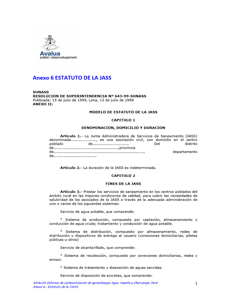 Estatuto de Jass | PDF | Elecciones | Saneamiento