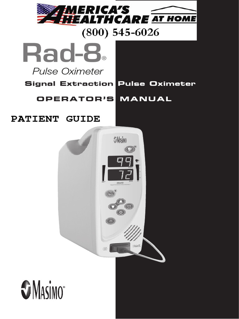 Masimo RAD8 Pulse Oximeter Manual | PDF