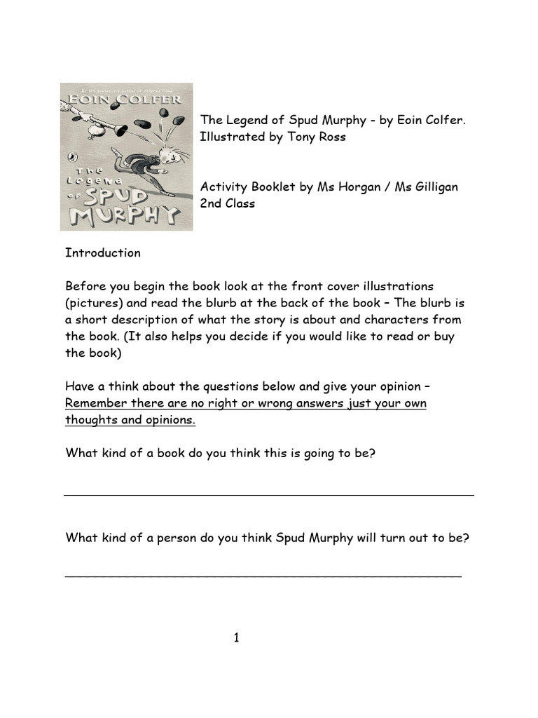 The Legend of Spud Murphy - Chap 1-3 2nd Class | PDF